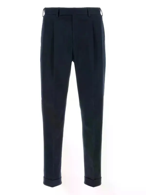 PT TORINO Pleated Trousers With Cuffed Hems - Blue