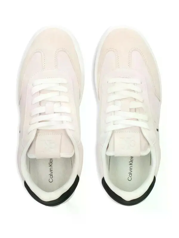 Calvin Klein Lace-up Suede Sneakers - White
