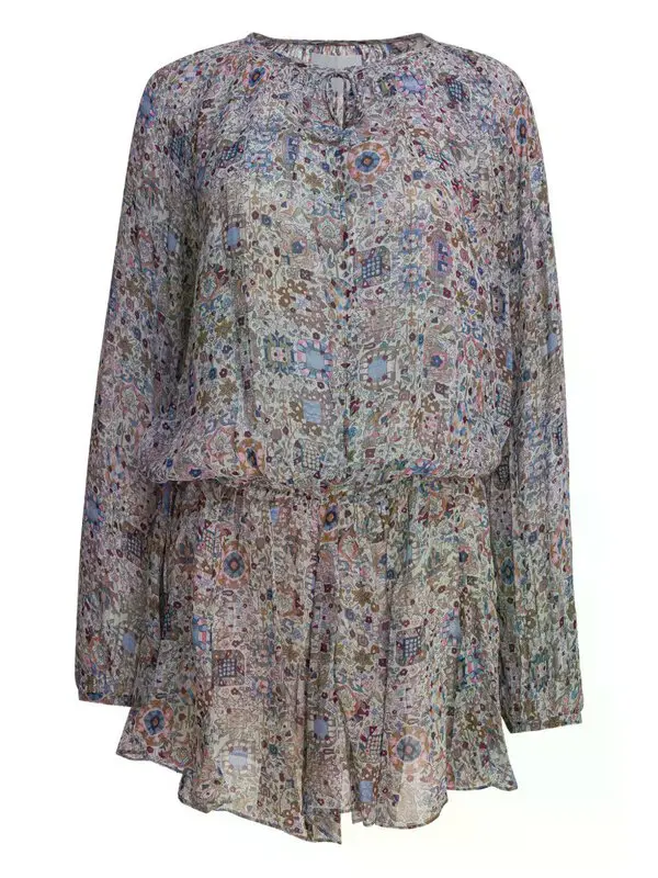 MARANT ETOILE Geometric-pattern Mini Dress - Neutrals