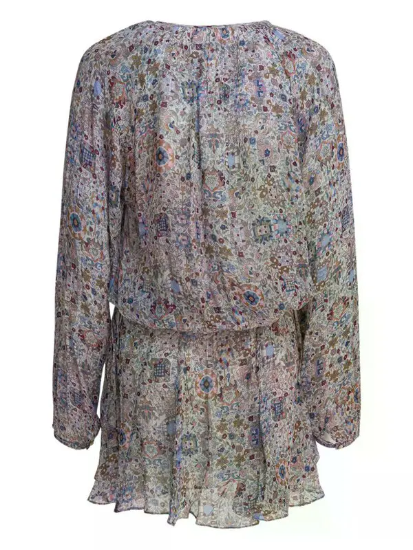 MARANT ETOILE Geometric-pattern Mini Dress - Neutrals