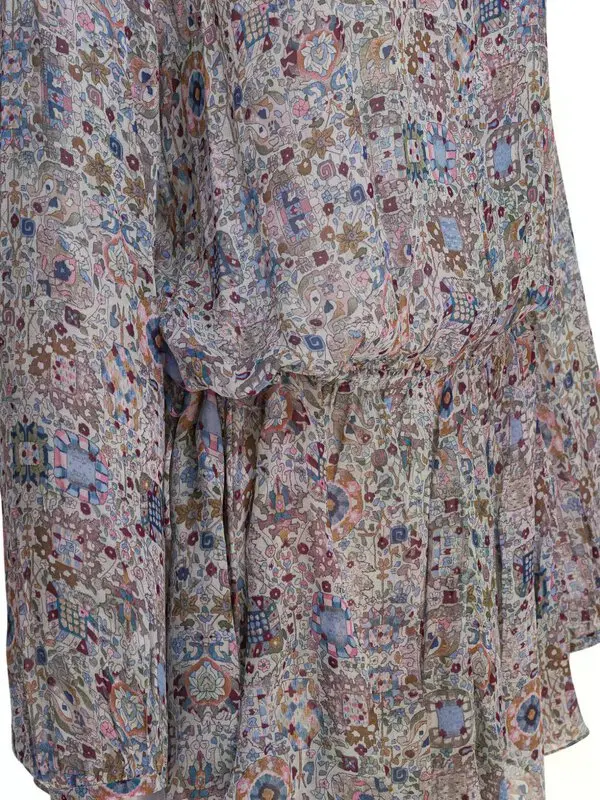 MARANT ETOILE Geometric-pattern Mini Dress - Neutrals
