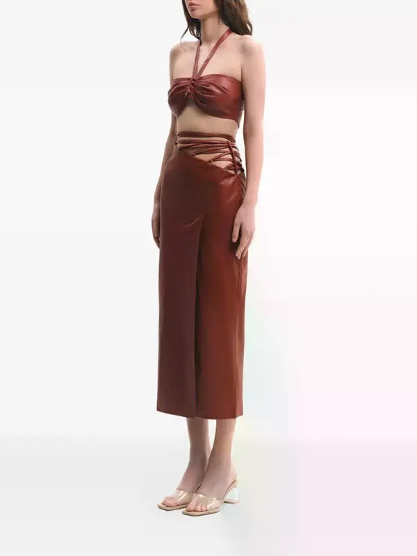 LIKA Lace-up Midi Skirt - Brown