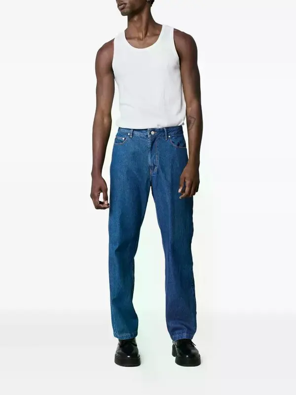 AMAPO Logo-patch Denim Trousers