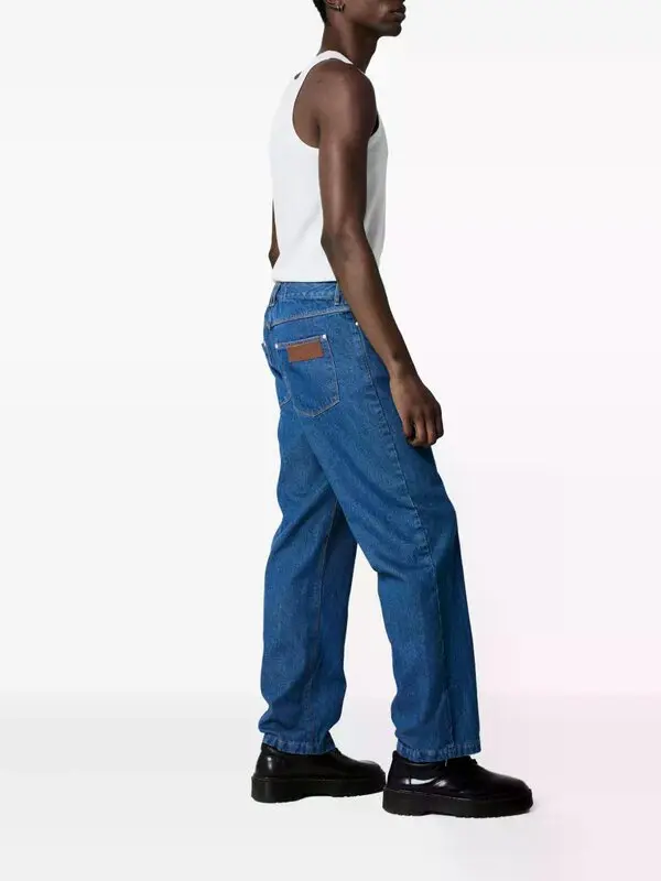 AMAPO Logo-patch Denim Trousers