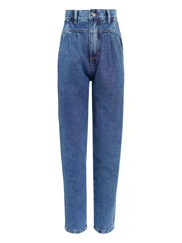 AMAPO Paneled Straight-leg Jeans