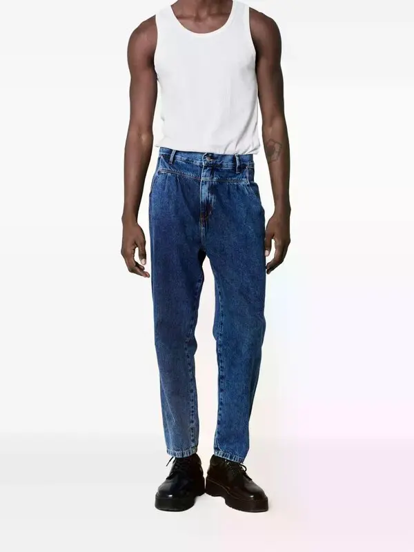 AMAPO Paneled Straight-leg Jeans