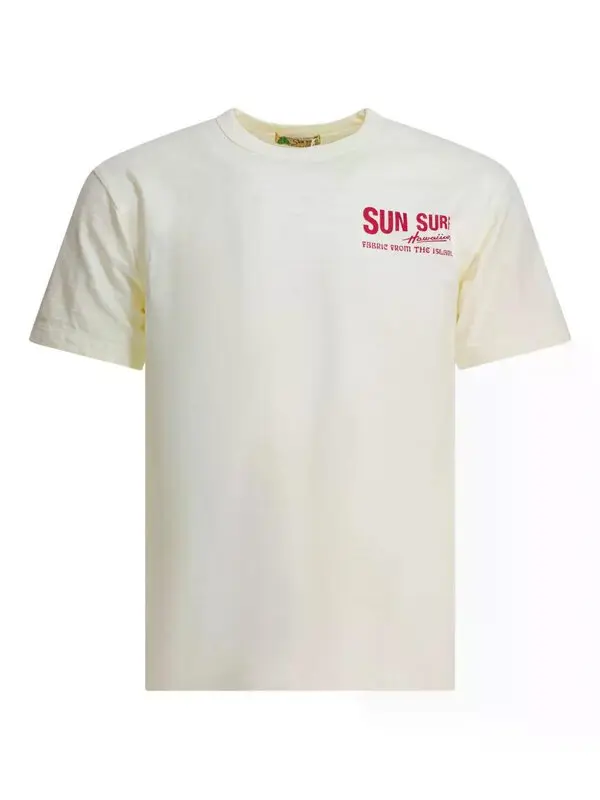SUN SURF Island-design Cotton T-shirt - Neutrals