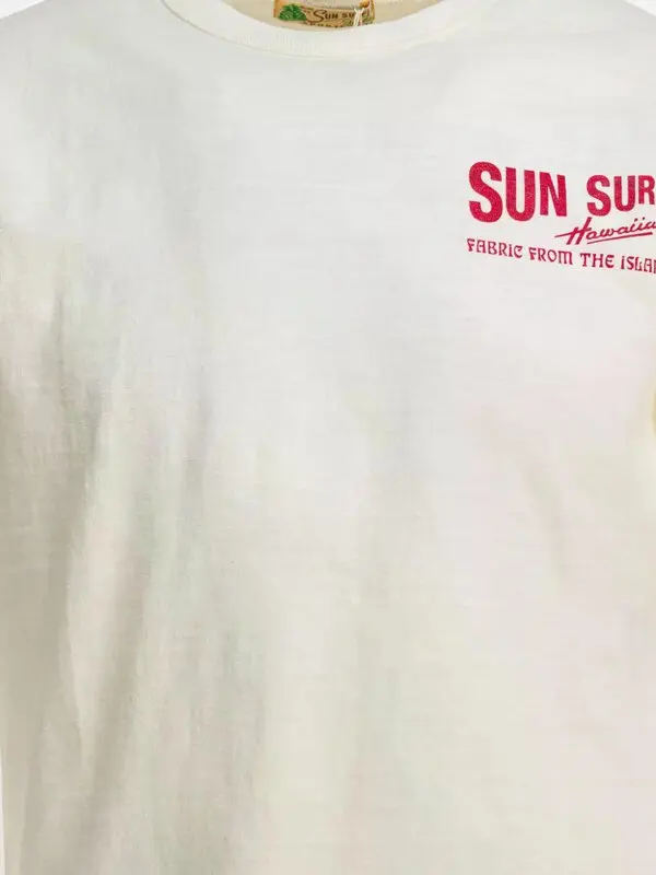 SUN SURF Island-design Cotton T-shirt - Neutrals