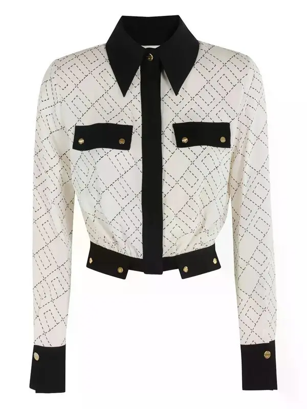 Elisabetta Franchi Geometric-pattern Shirt - White