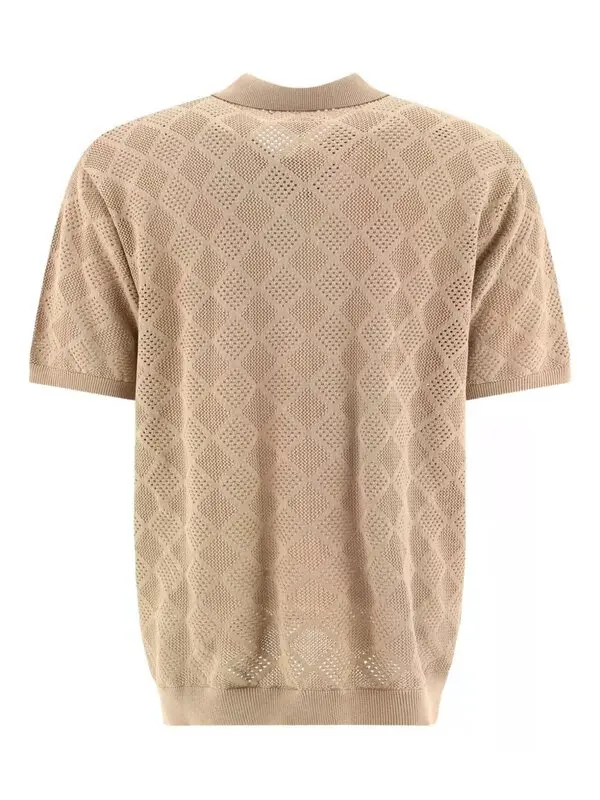 BEAMS Mesh-knit Zip Polo Shirt