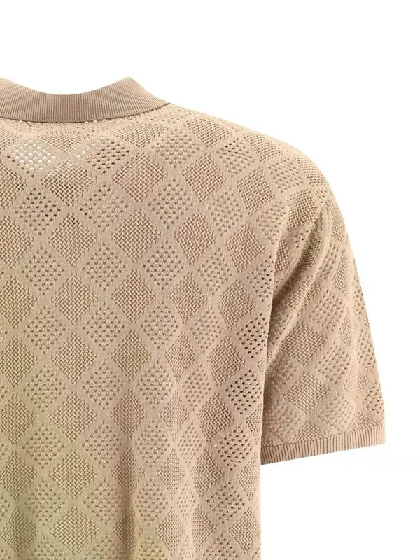 BEAMS Mesh-knit Zip Polo Shirt