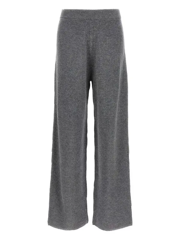 Sportmax Ribbed Straight Trousers - Grey