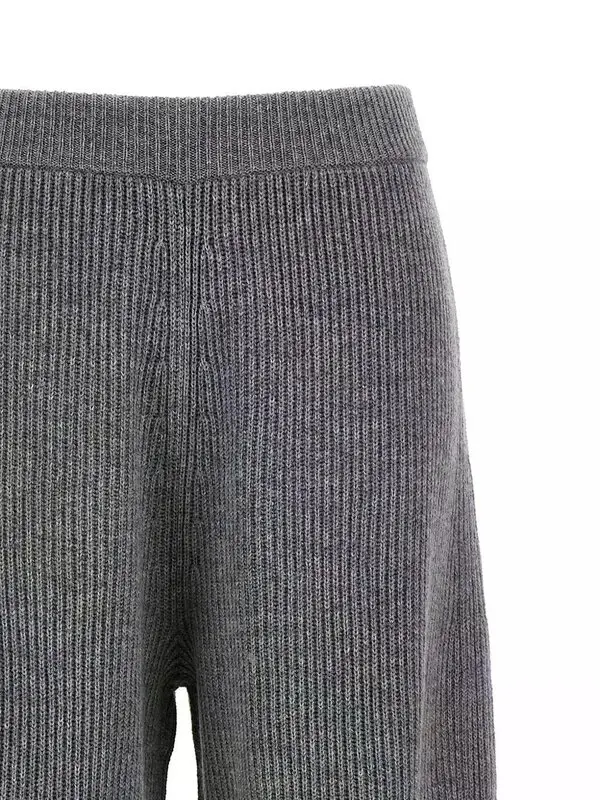 Sportmax Ribbed Straight Trousers - Grey