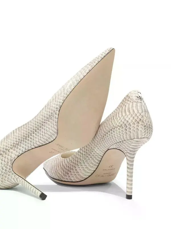 JIMMY CHOO 85mm Love Snakeskin-effect Pointed-toe Pumps