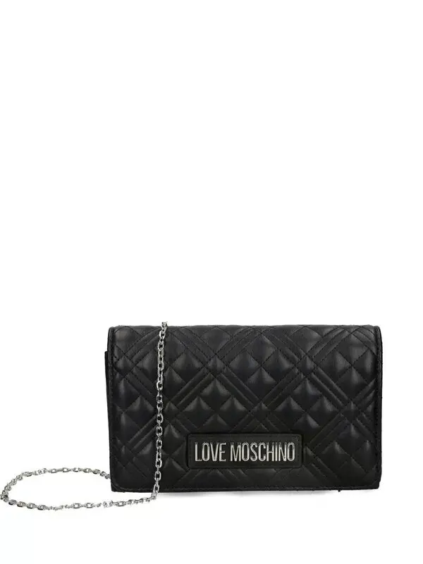 Moschino Quilted Flap Clutch - Black