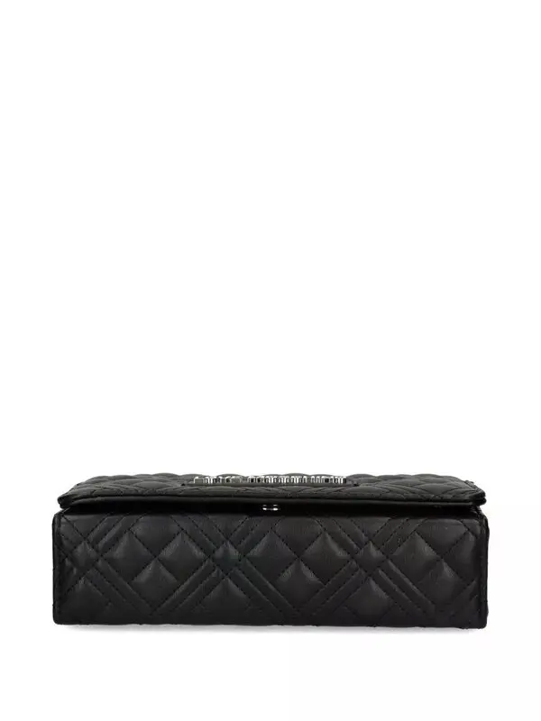 Moschino Quilted Flap Clutch - Black