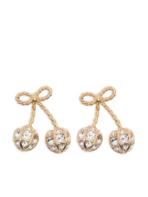 Valentino Garavani Cherryfic Crystal-embellished Earrings - Gold