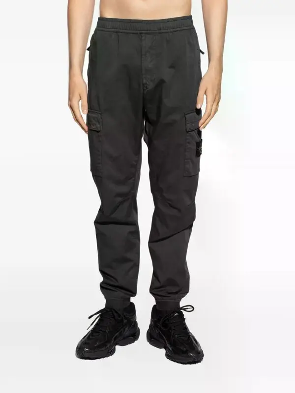 Stone Island Cargo-pocket Elasticated Trousers - Black