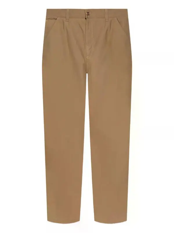 Versace Buckle-detail Cotton Trousers