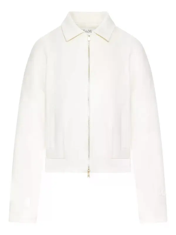 Max Mara Shirt-collar Zip-front Jacket - White