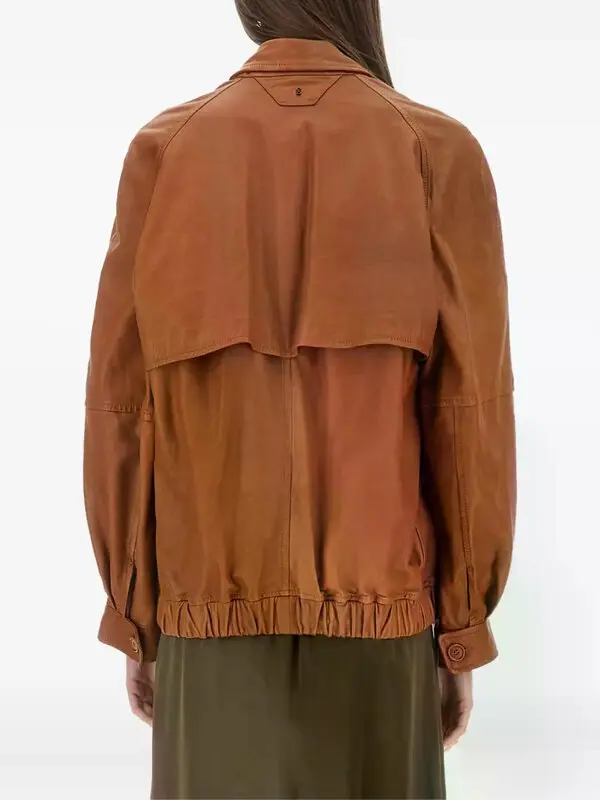 SALVATORE SANTORO Leather Bomber Jacket - Cuoio