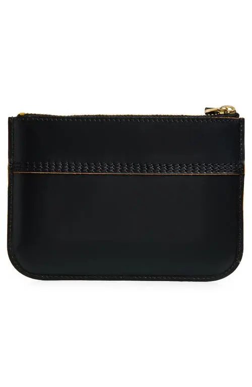 Comme Des Garçons Triple Stitch Leather Zip Pouch - Black