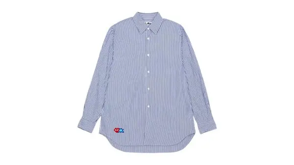 Comme Des Garçons X Invader Doublewappen Striped Shirt