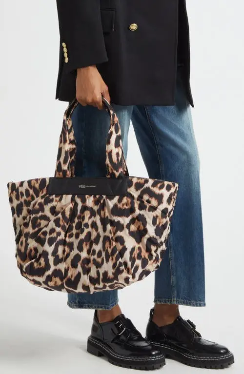 VEECOLLECTIVE Mini Caba Leopard Print Tote