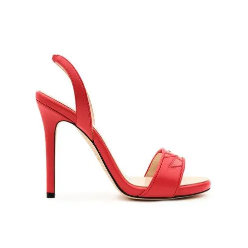 TIANNIA BARNES Giselle Open-toe Slingback High Heels - Red
