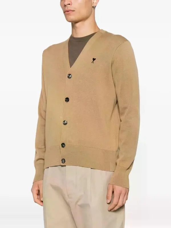 AMI Paris Button-fastening Cardigan - Neutrals