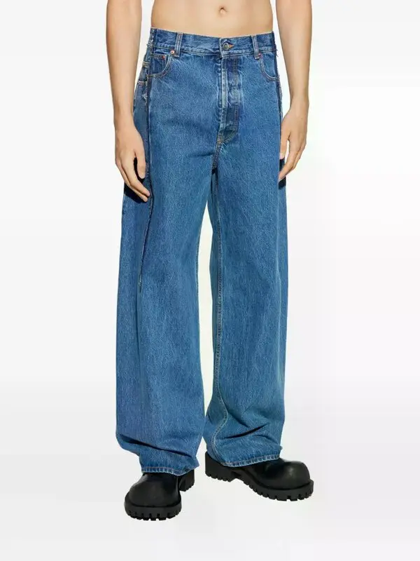 Vetements Frayed-detail Balloon Jeans - Blue