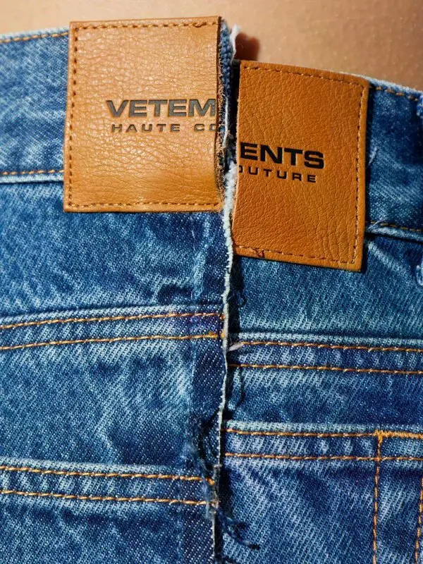 Vetements Frayed-detail Balloon Jeans - Blue