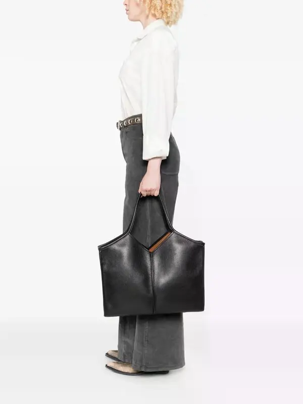 Hereu Calella V-neck Calfskin Tote Bag