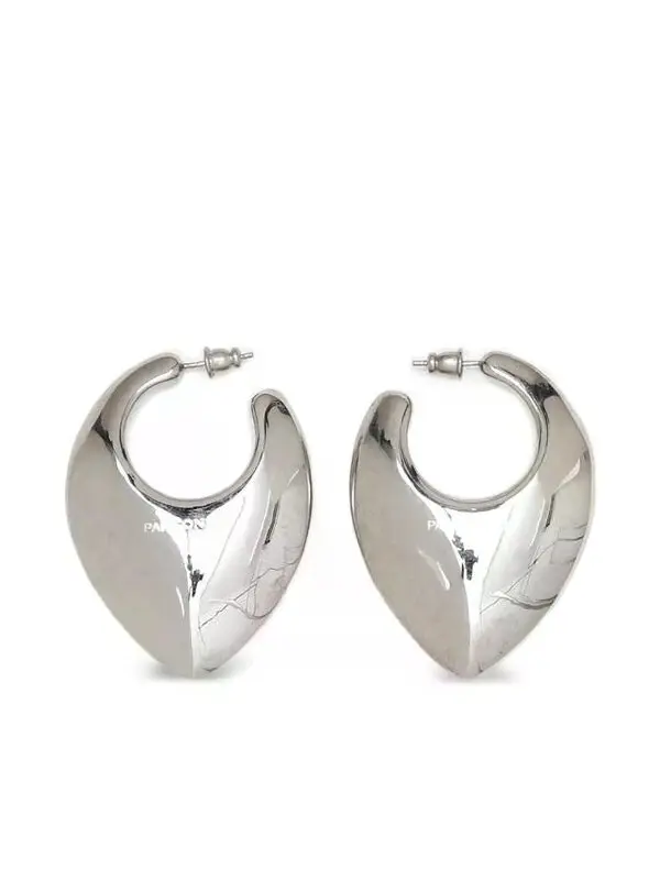 PANCONESI Heart-shaped Hoop Earrings - Silver