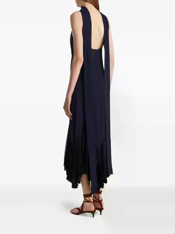 khaite blue dress Candita by Khaite Includes elongated scarf designed to drape down the back Khaite Silk Long Dress -