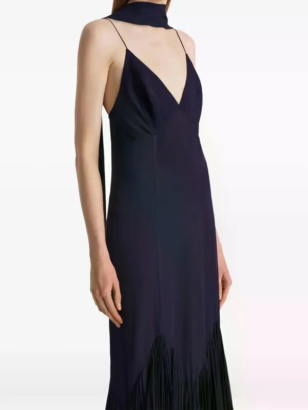 khaite pleated dress Khaite Claude Pleated Ruffle Strapless Midi Dress