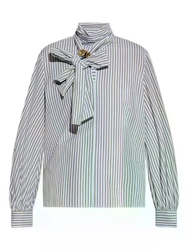 Max Mara Striped Shirt With Bow Detail