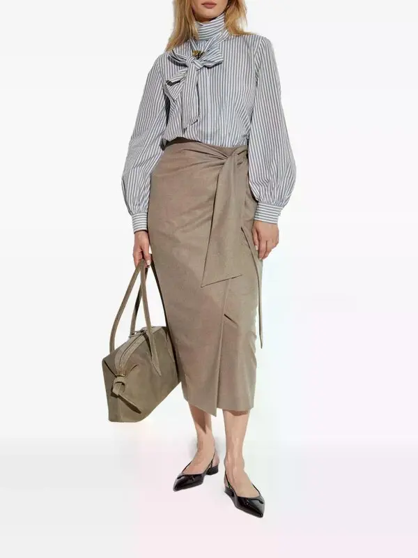 Max Mara Striped Shirt With Bow Detail
