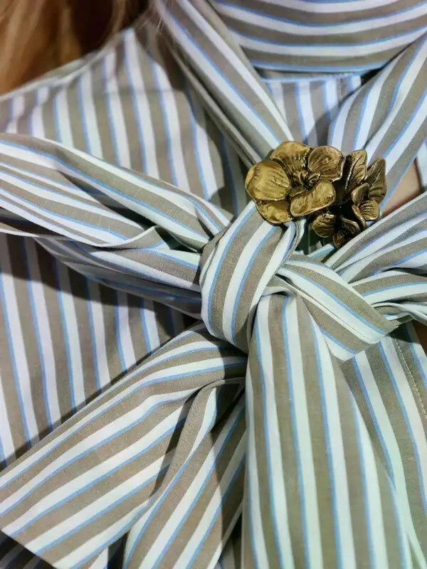 Max Mara Striped Shirt With Bow Detail