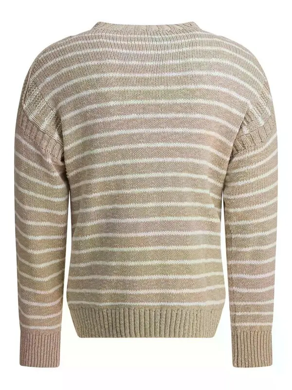 ALEX MILL Striped Cotton Knit Crewneck Sweater - Neutrals