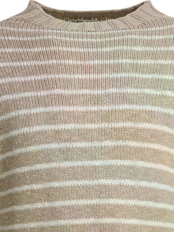 ALEX MILL Striped Cotton Knit Crewneck Sweater - Neutrals