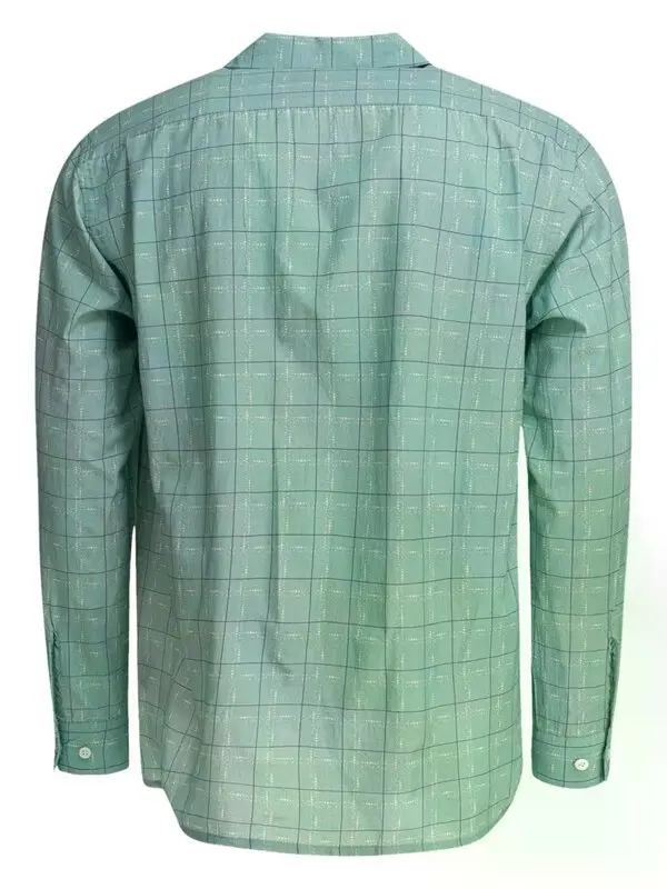 BEAMS Revere-collar Grid-pattern Shirt