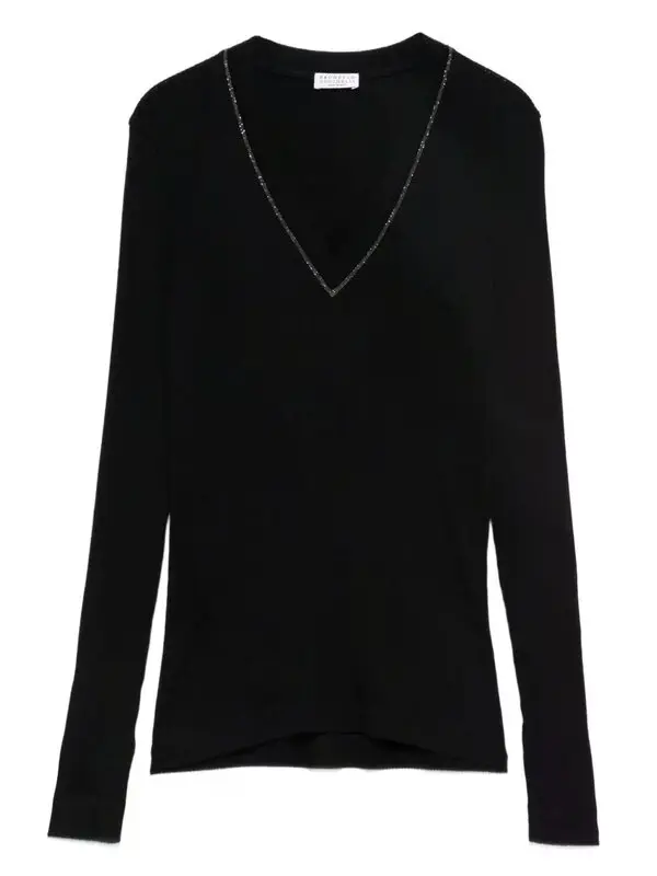 Brunello Cucinelli Embellished V-neck Sweater