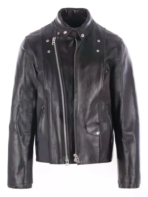 Sacai Snap-fastening Leather Jacket