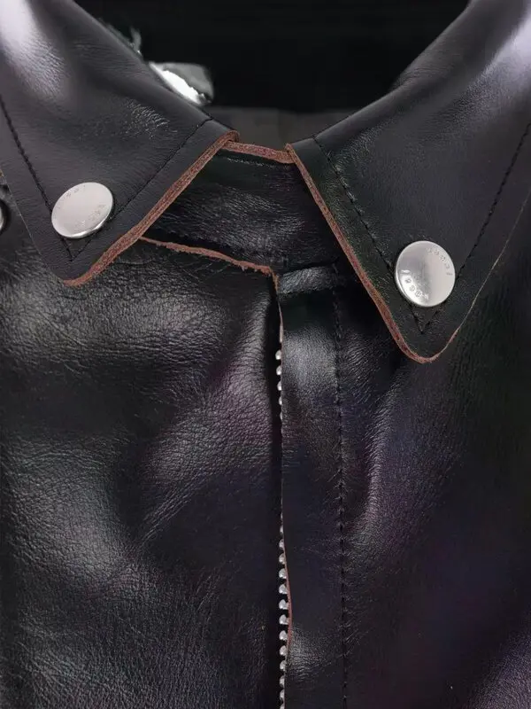 Sacai Snap-fastening Leather Jacket