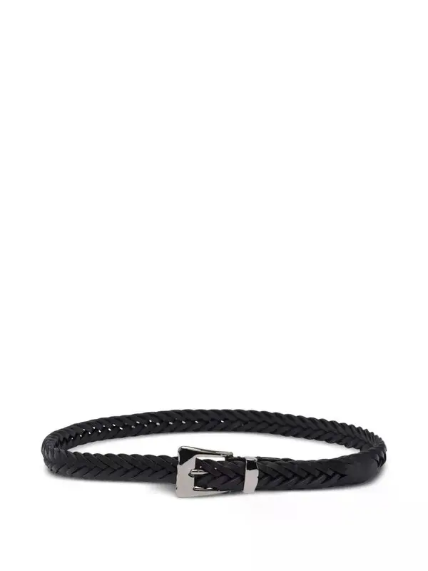 ADRIANO MENEGHETTI Braided Leather Belt - Black