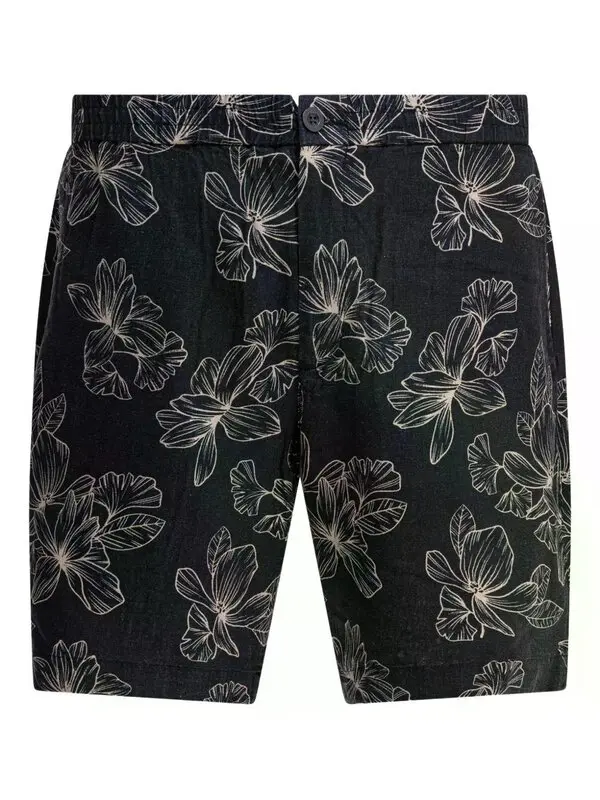 Vince Floral-print Shorts - Black