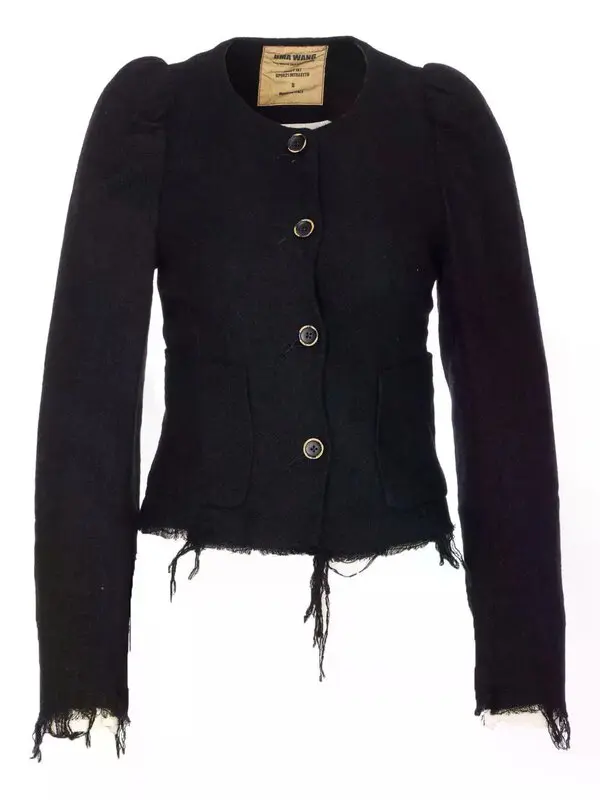 UMA WANG Puff-sleeve Frayed-hem Jacket