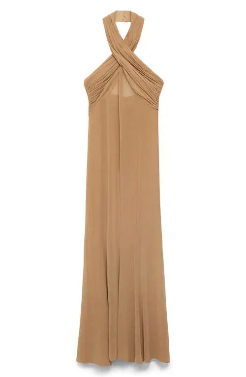 Mango Mesh Halter Gown