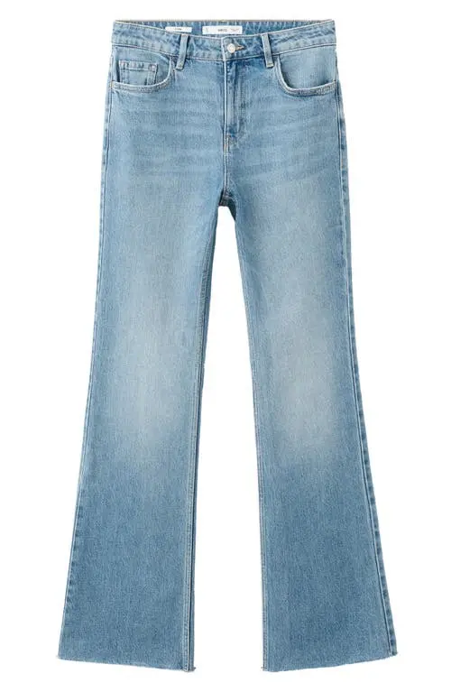 Mango Fiona Mid-rise Flare Jeans - Light Medium Blue